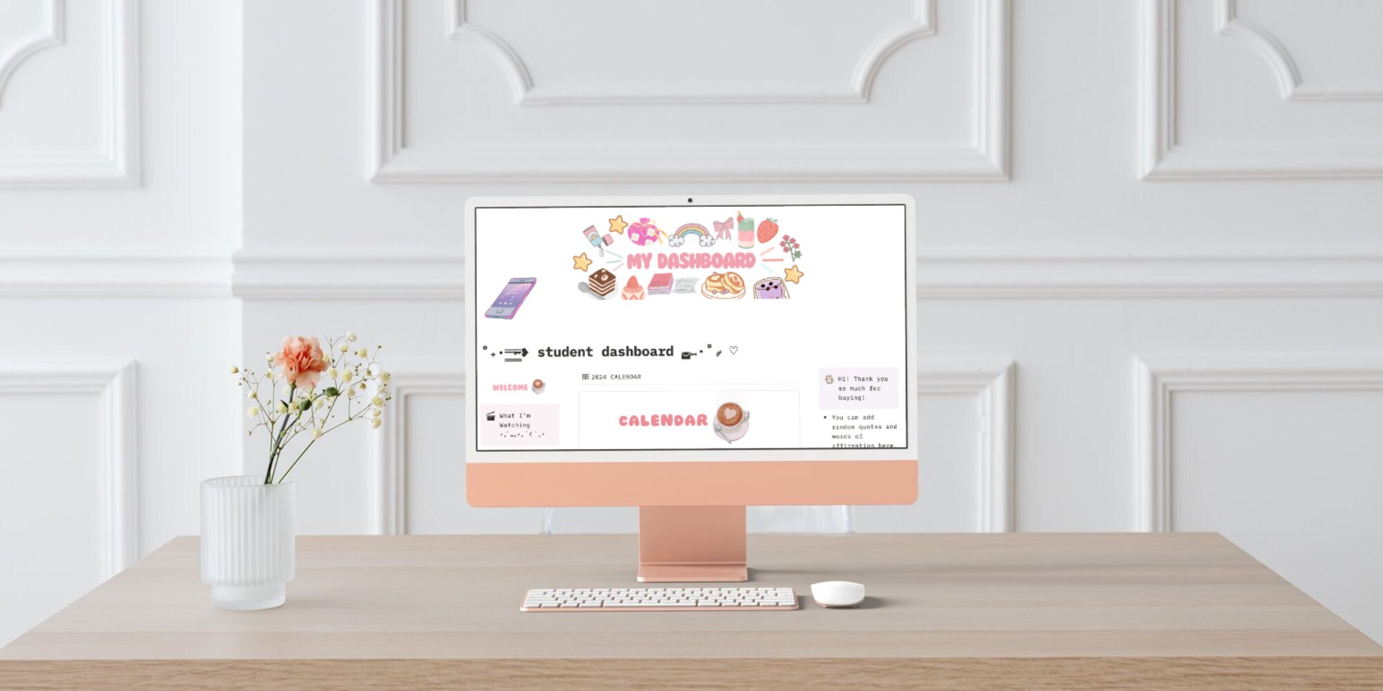 Aesthetic/cute Notion Template Student Notion Template Planner - Etsy