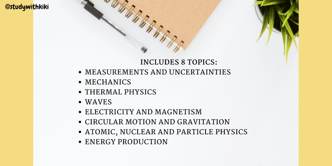 IB Physics Notes Detailed Study Guide International Baccalaureate Study ...