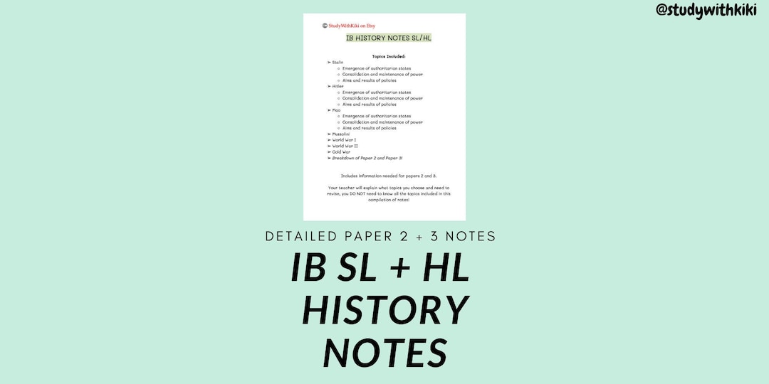 IB SL/HL Detailed History Notes! | Paper 2 + 3 | International ...