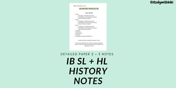 IB SL/HL Detailed History Notes Paper 2 3 International - Etsy Hong Kong
