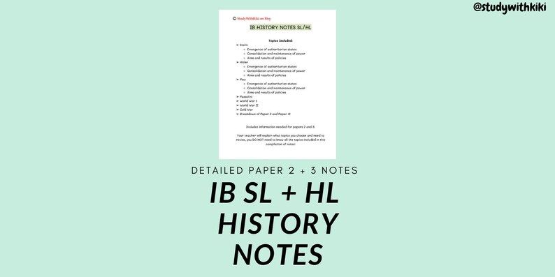 IB SL/HL Detailed History Notes! | Paper 2 + 3 | International ...