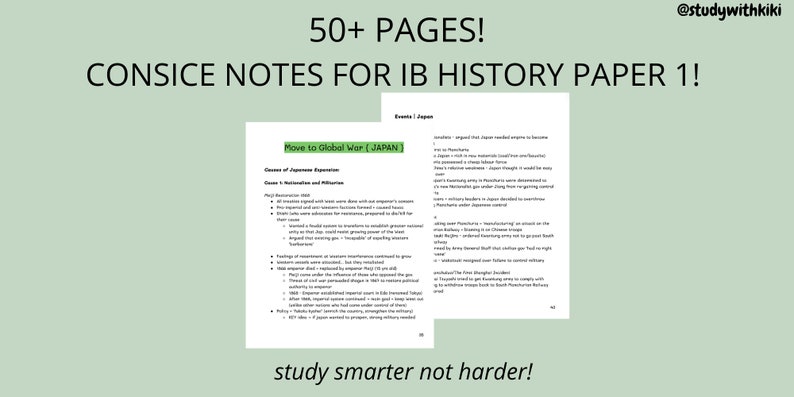 IB SL/HL History Notes | Move to Global War Topic (paper 1 ...