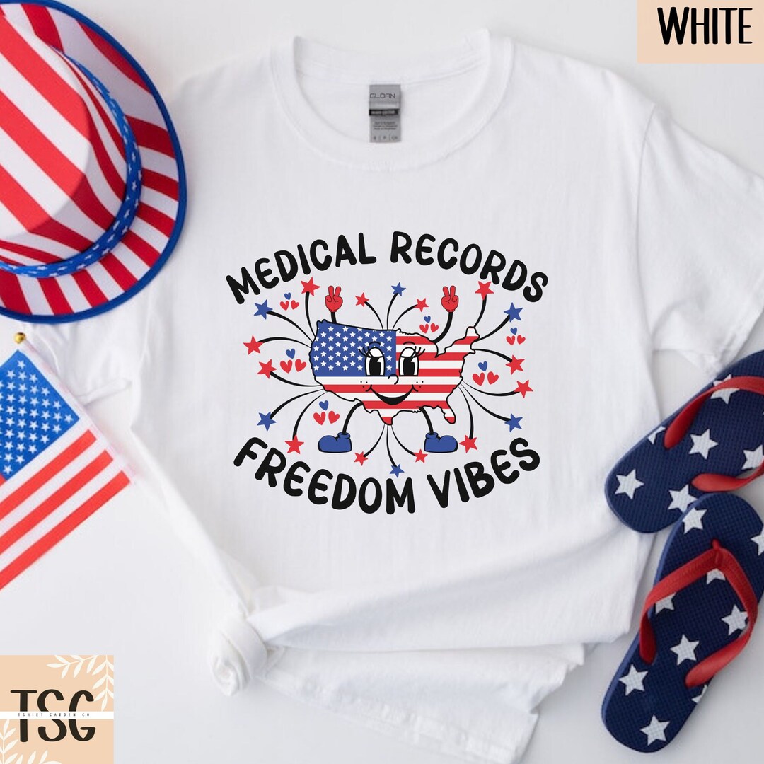 Patriotic Medical Records Specialist T-shirt for 4th of July, RHIT ...