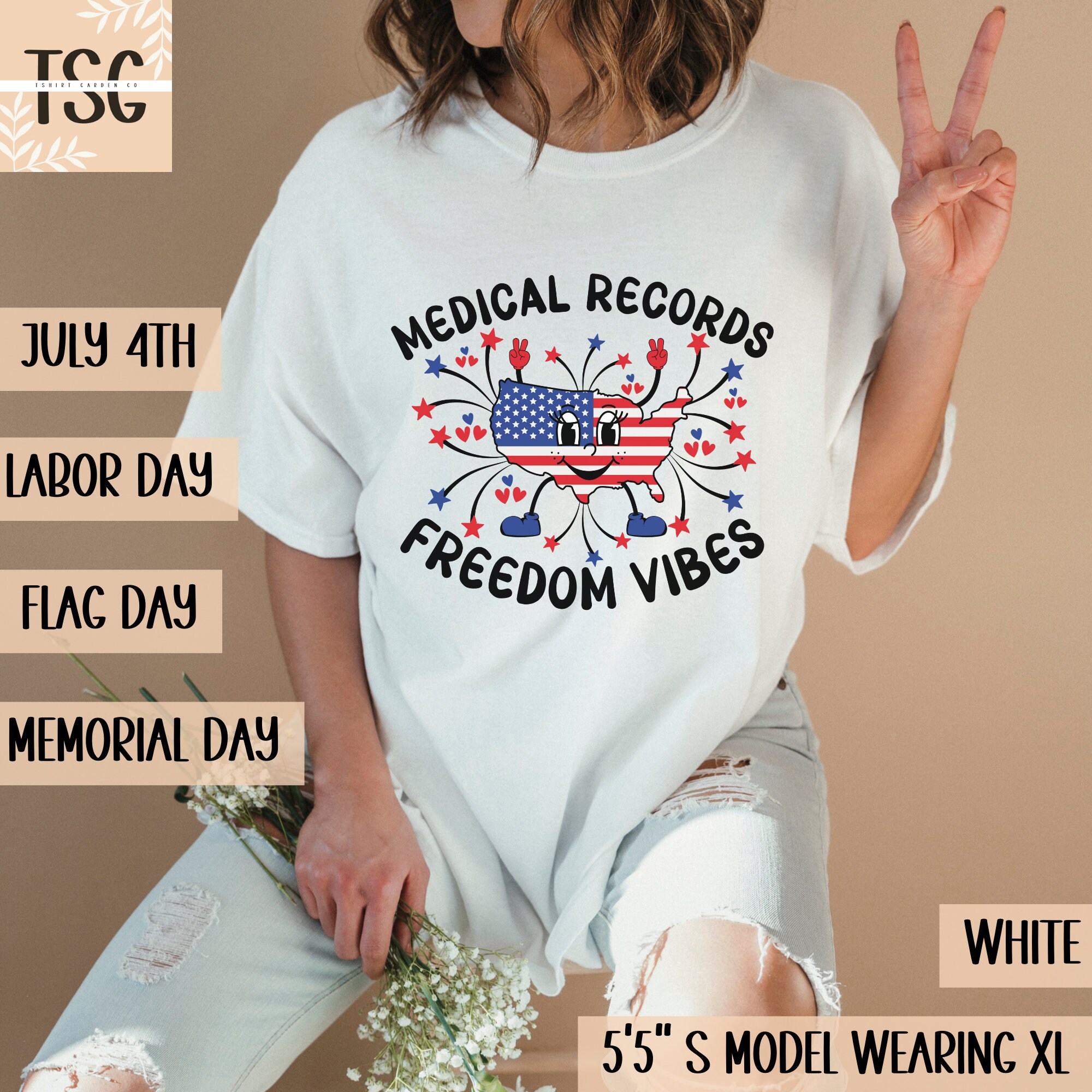 Patriotic Medical Records Specialist T-shirt for 4th of July, RHIT ...