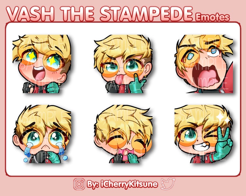 Trigun Stampede Vash the Stampede Emotes for Twitch, Discord, Youtube ...