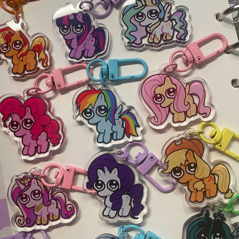 Mlp My Little Pony Charms Acrylic Keychains - Etsy