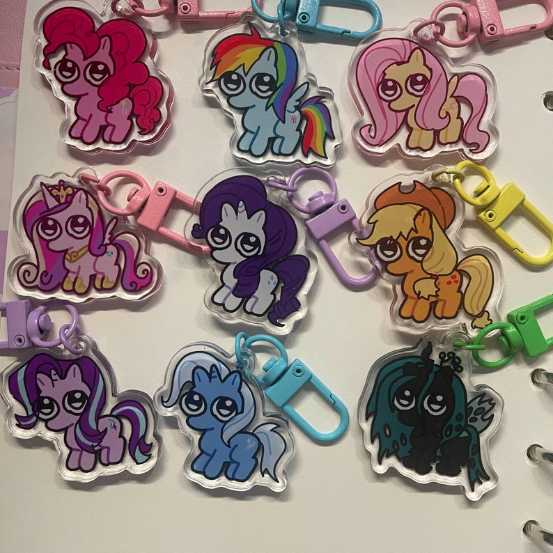 Mlp My Little Pony Charms Acrylic Keychains - Etsy