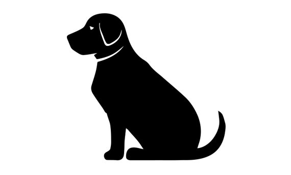 Sitting Lab Dog Outline