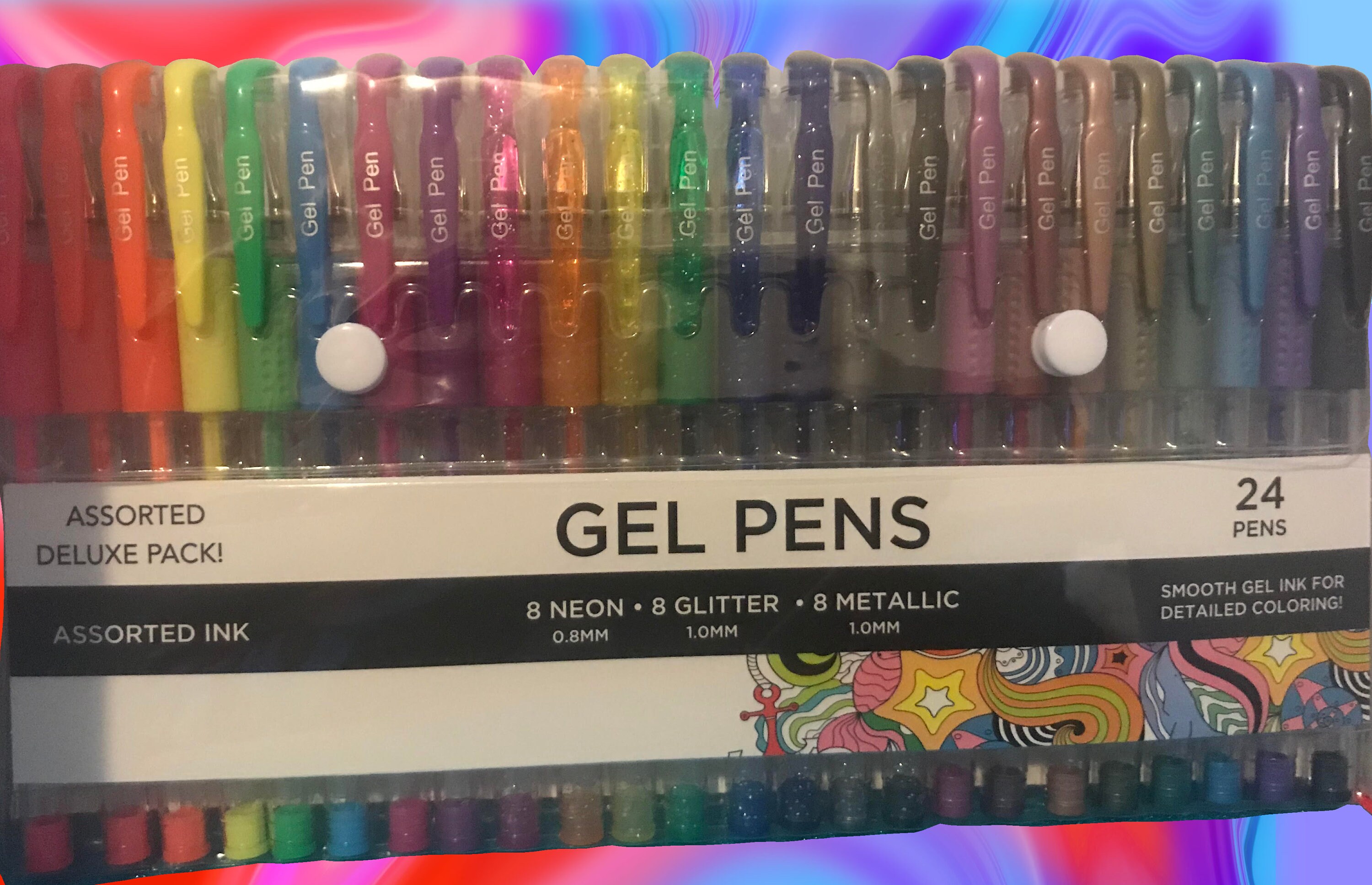 24 Pack of Gel Pens Assorted Pack Deluxe | Etsy