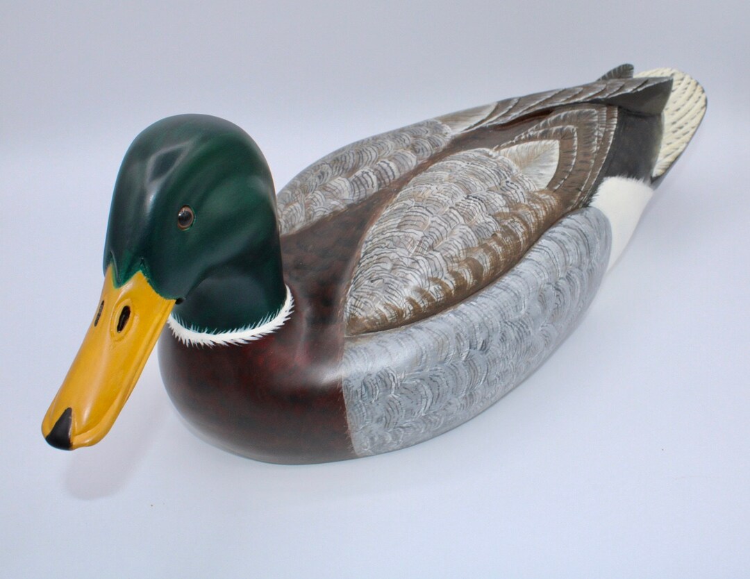Wood Carved Mallard Duck Decoy - Etsy