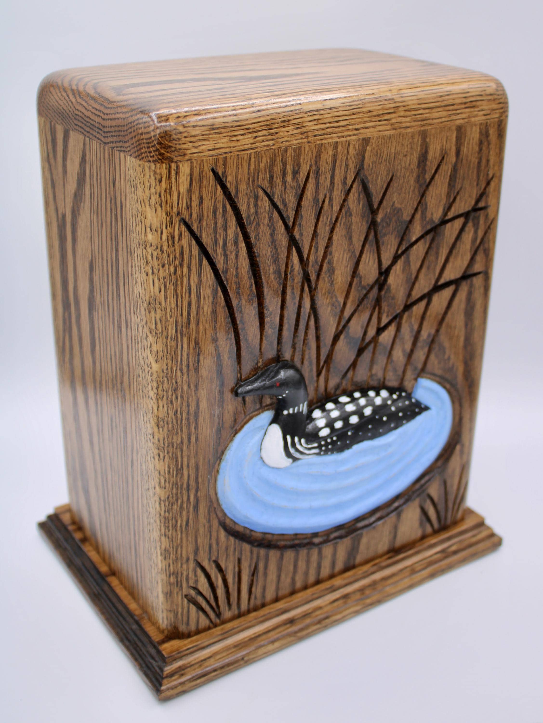 Hand-carved Painted Loon Cremation Urn - Etsy