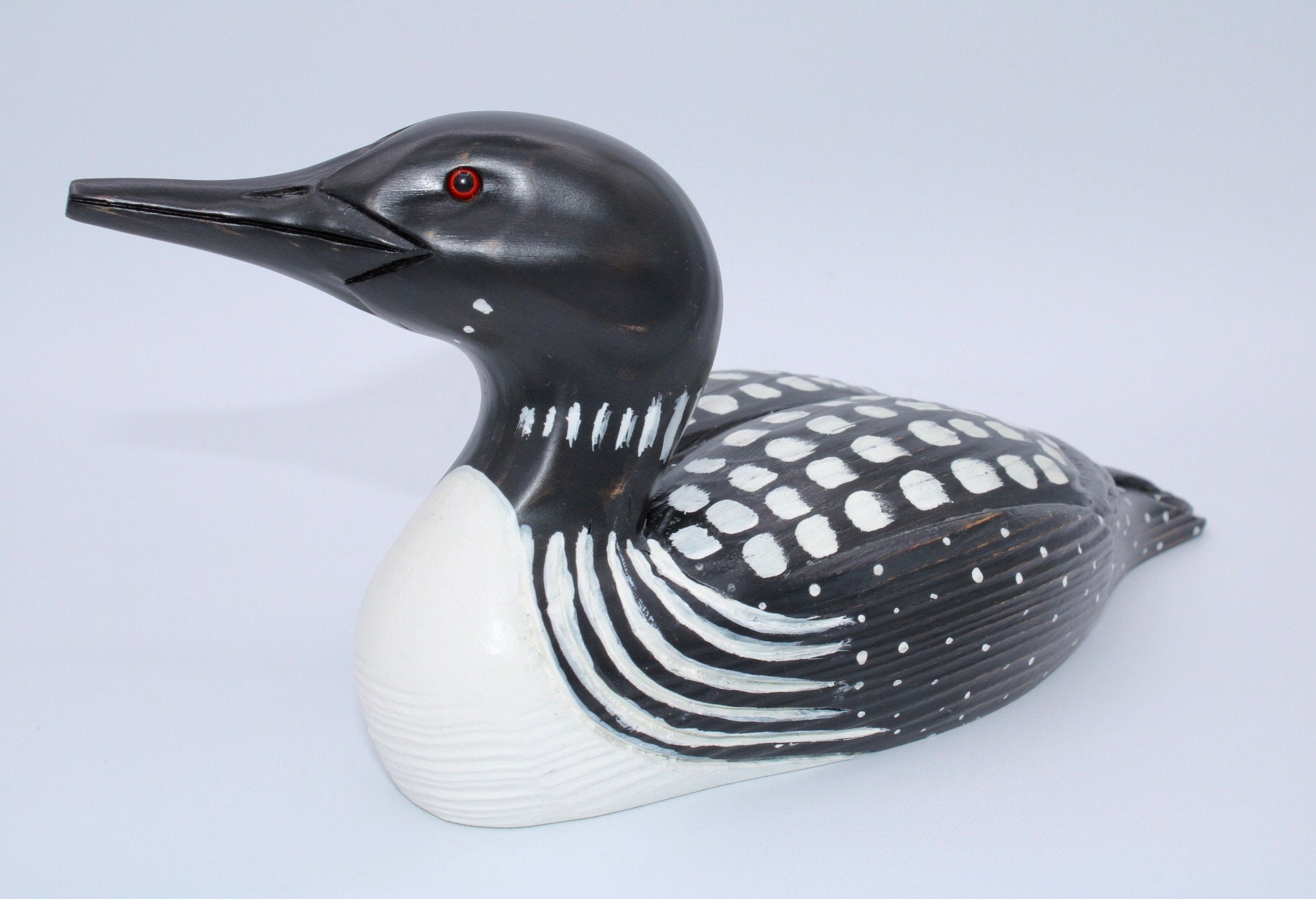 Carved Loon Decorative Decoy - Etsy