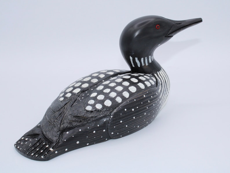 Carved Loon Decorative Decoy - Etsy