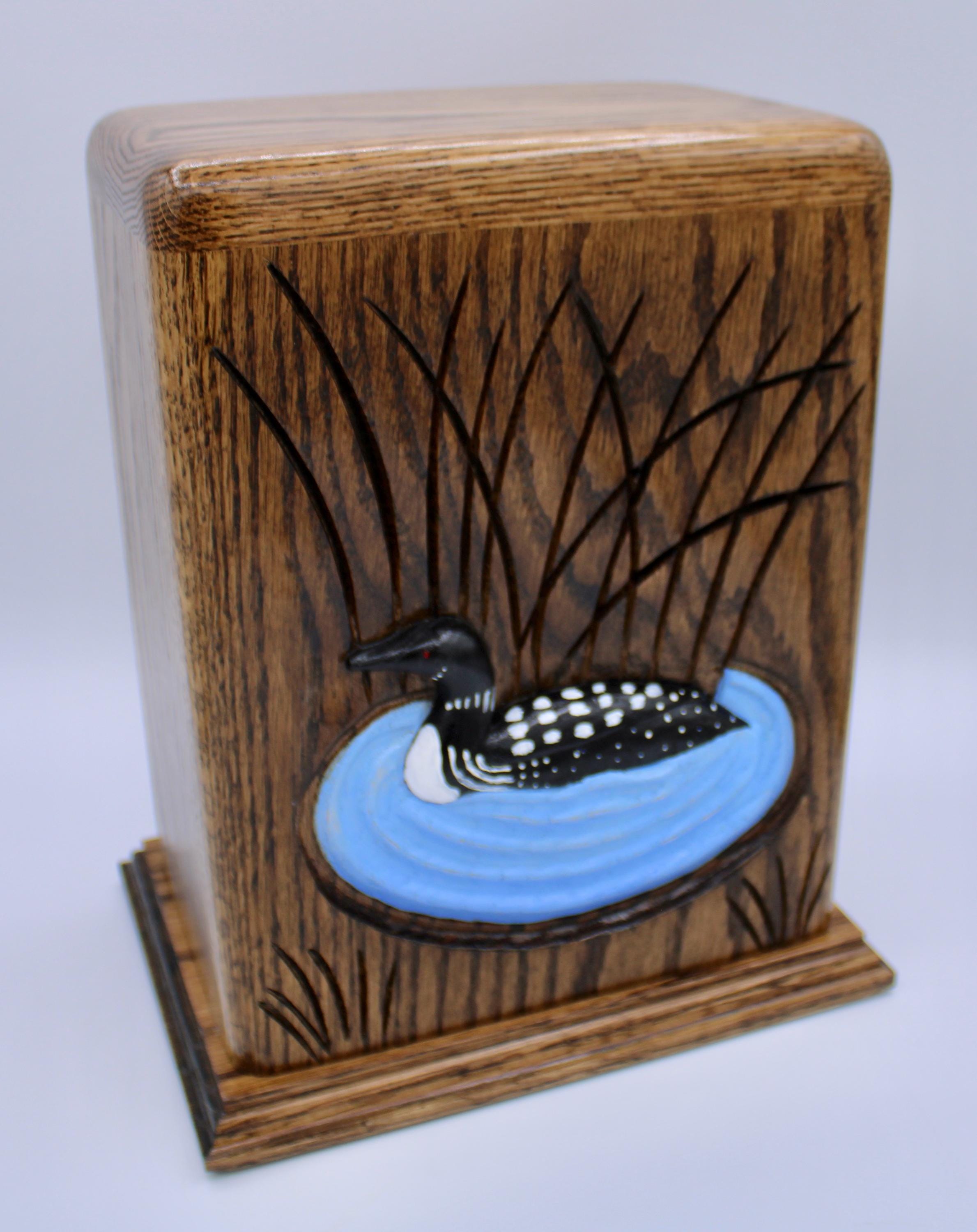 Hand-carved Painted Loon Cremation Urn - Etsy