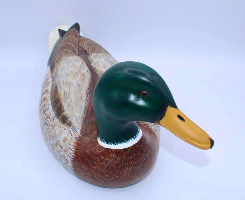 Wood Carved Mallard Duck Decoy - Etsy