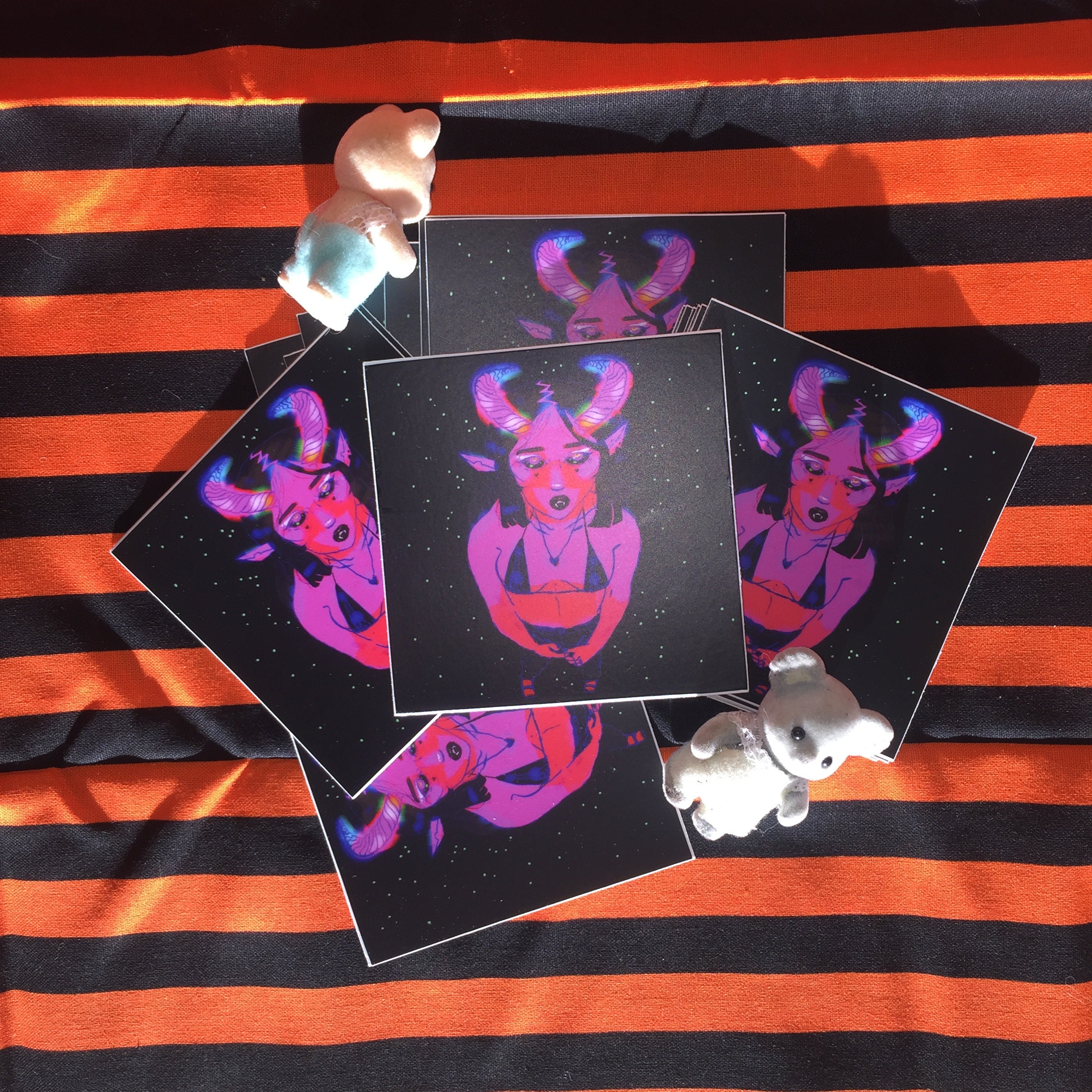 Demon Girl Waterproof Sticker - Etsy