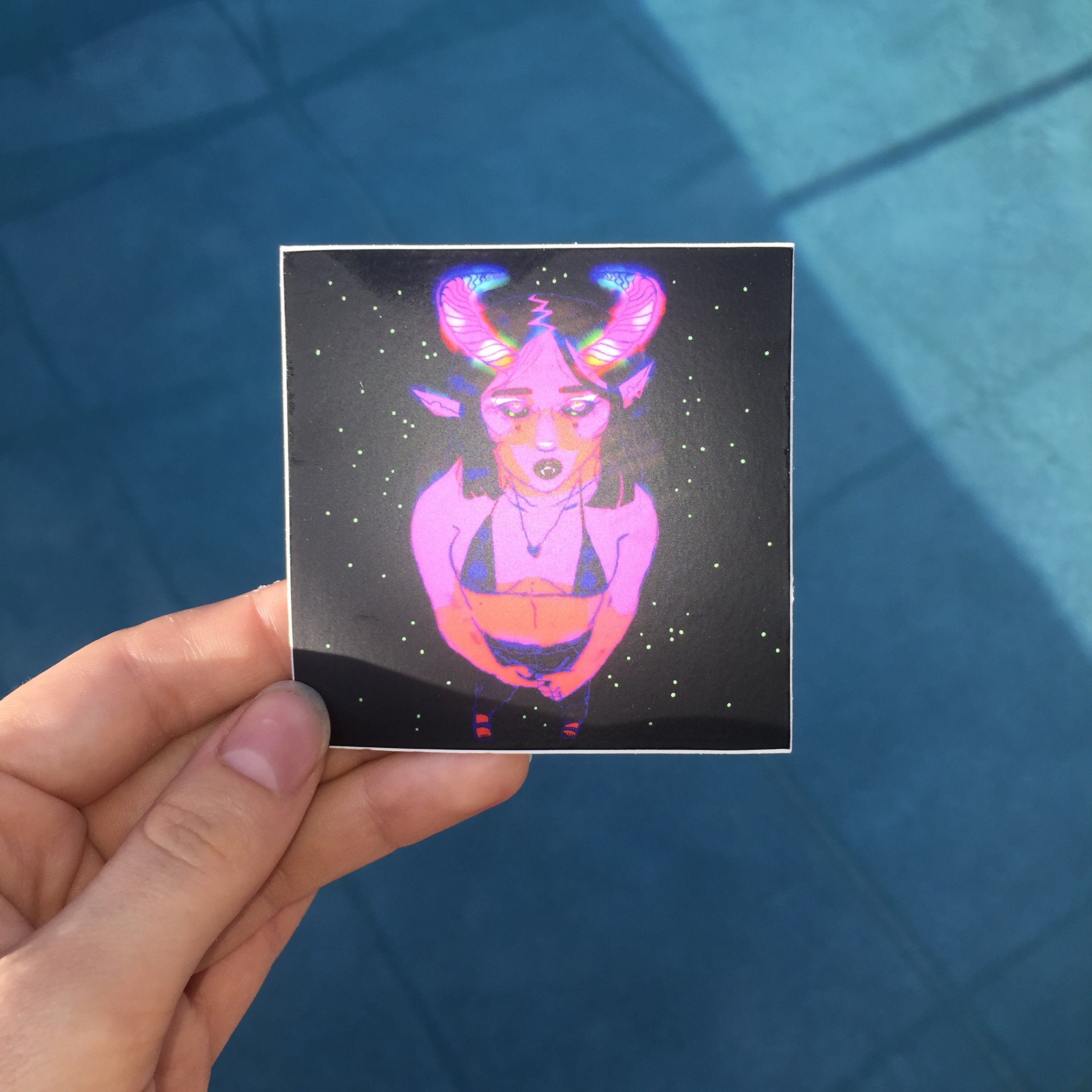 Demon Girl Waterproof Sticker - Etsy