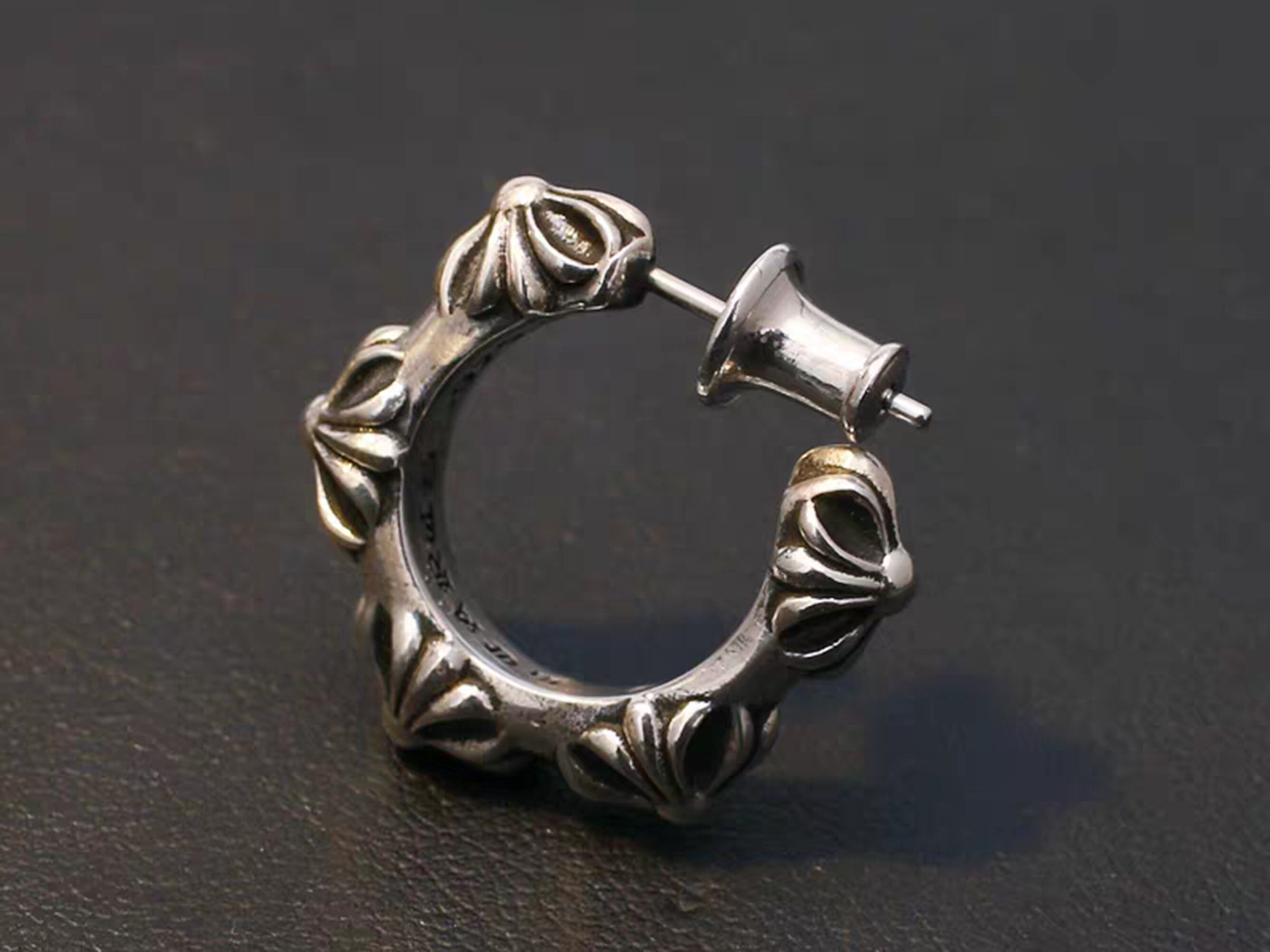 Chrome Hearts Style Earrings, Sterling Silver Earrings, Goth Jewelry ...