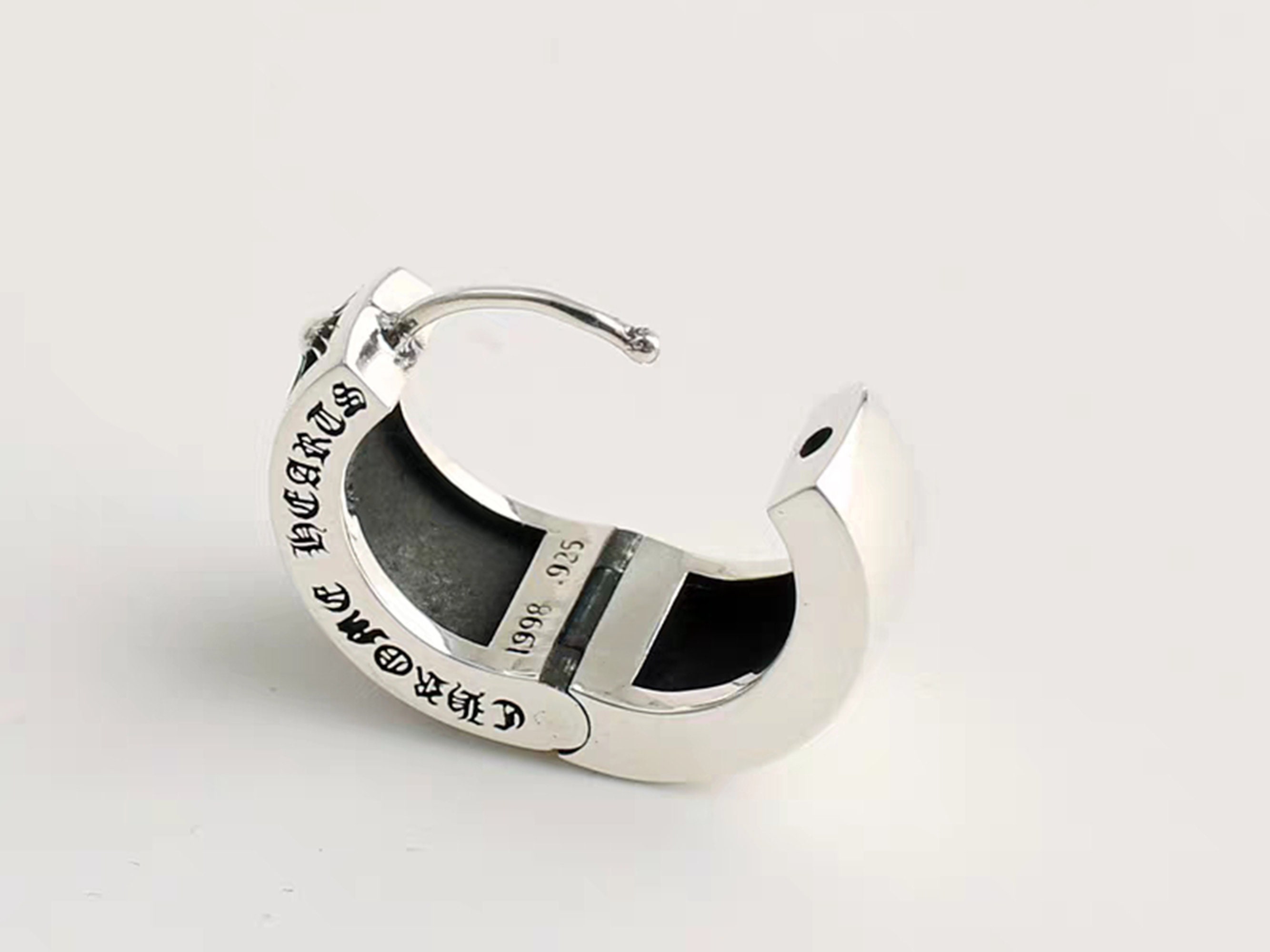 Chrome Hearts Style Small Hoop Earrings, Sterling Silver Hoop Earrings ...