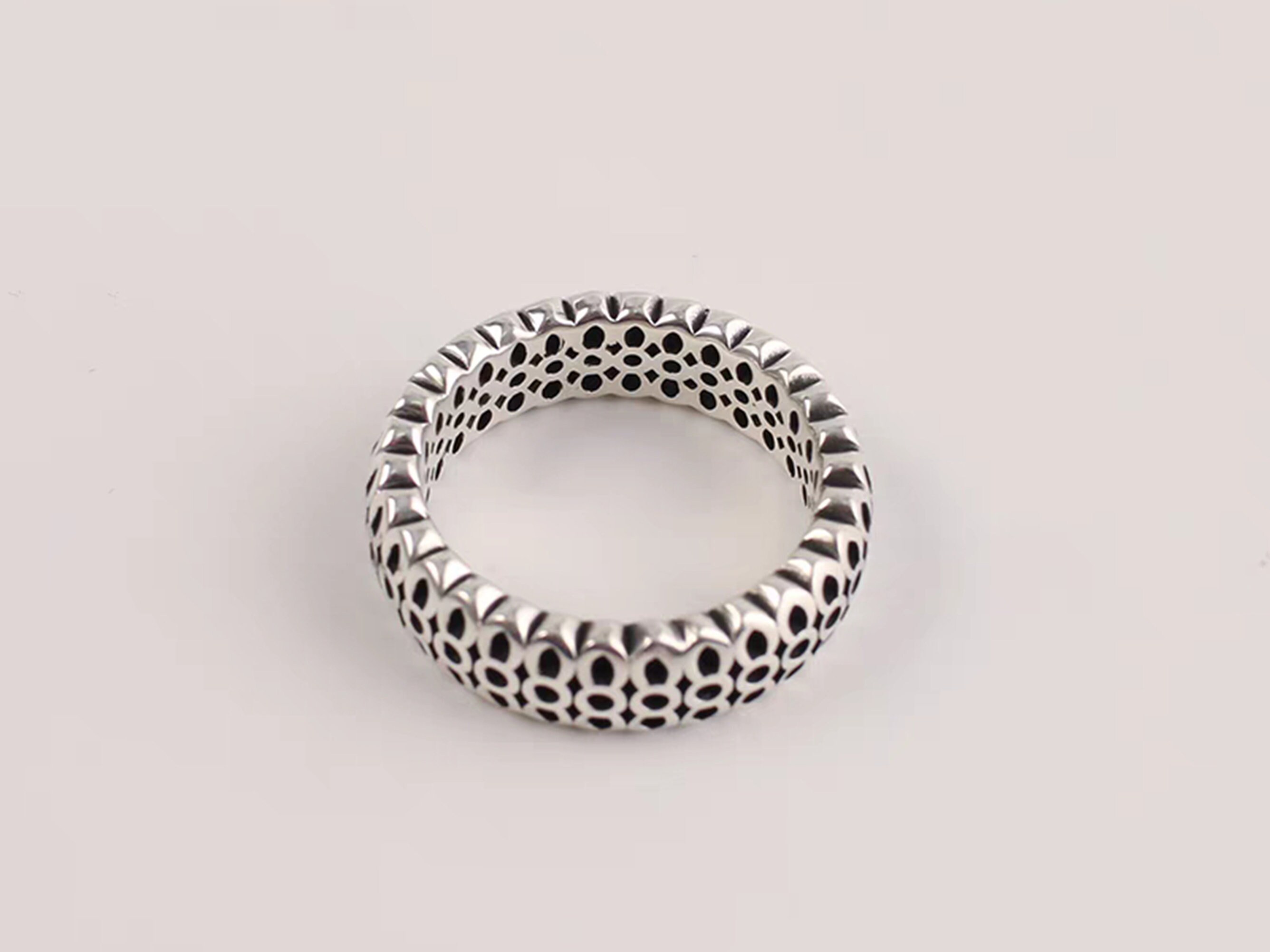 Chrome Hearts Couple Rings, Sterling Silver Cherry Blossom Design Ring ...