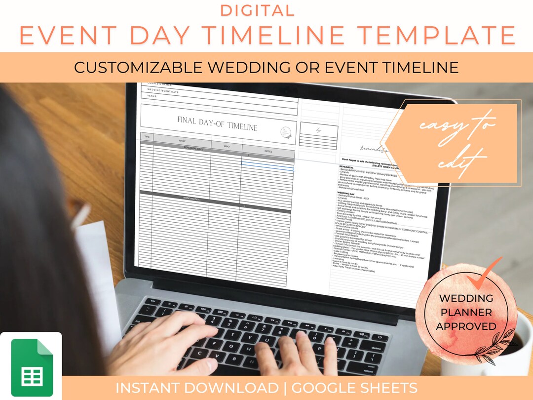 Template Event Day Timeline Wedding Day of Execution Digital ...