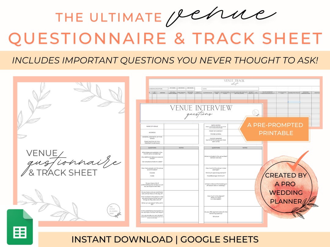 Template Ultimate Venue Interview Questionnaire Question Wedding Event ...