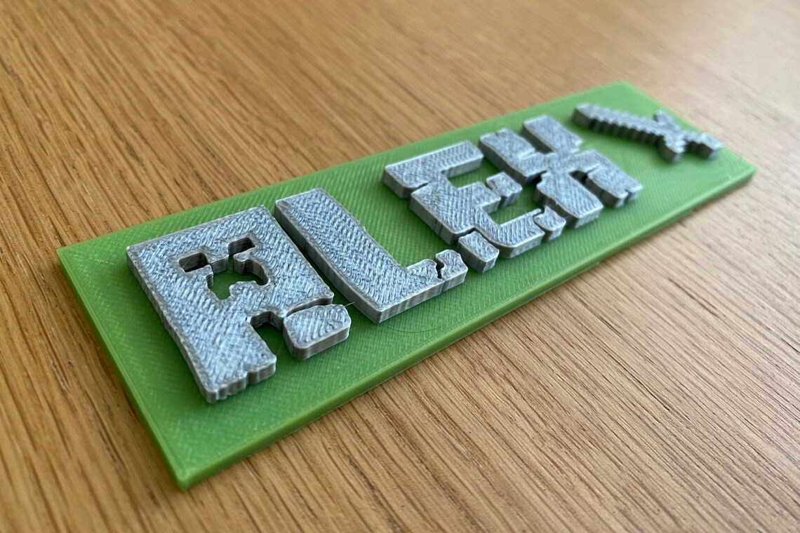 Minecraft style 3D printed name plate. Customisable with fast | Etsy