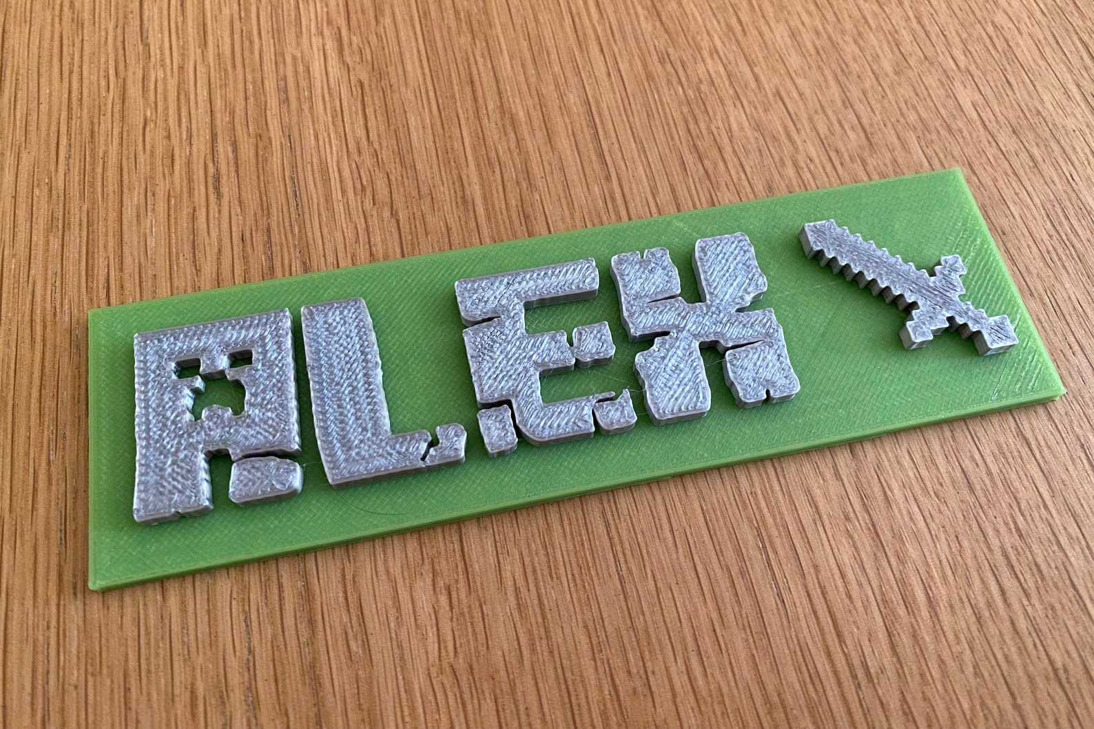 Minecraft style 3D printed name plate. Customisable with fast | Etsy