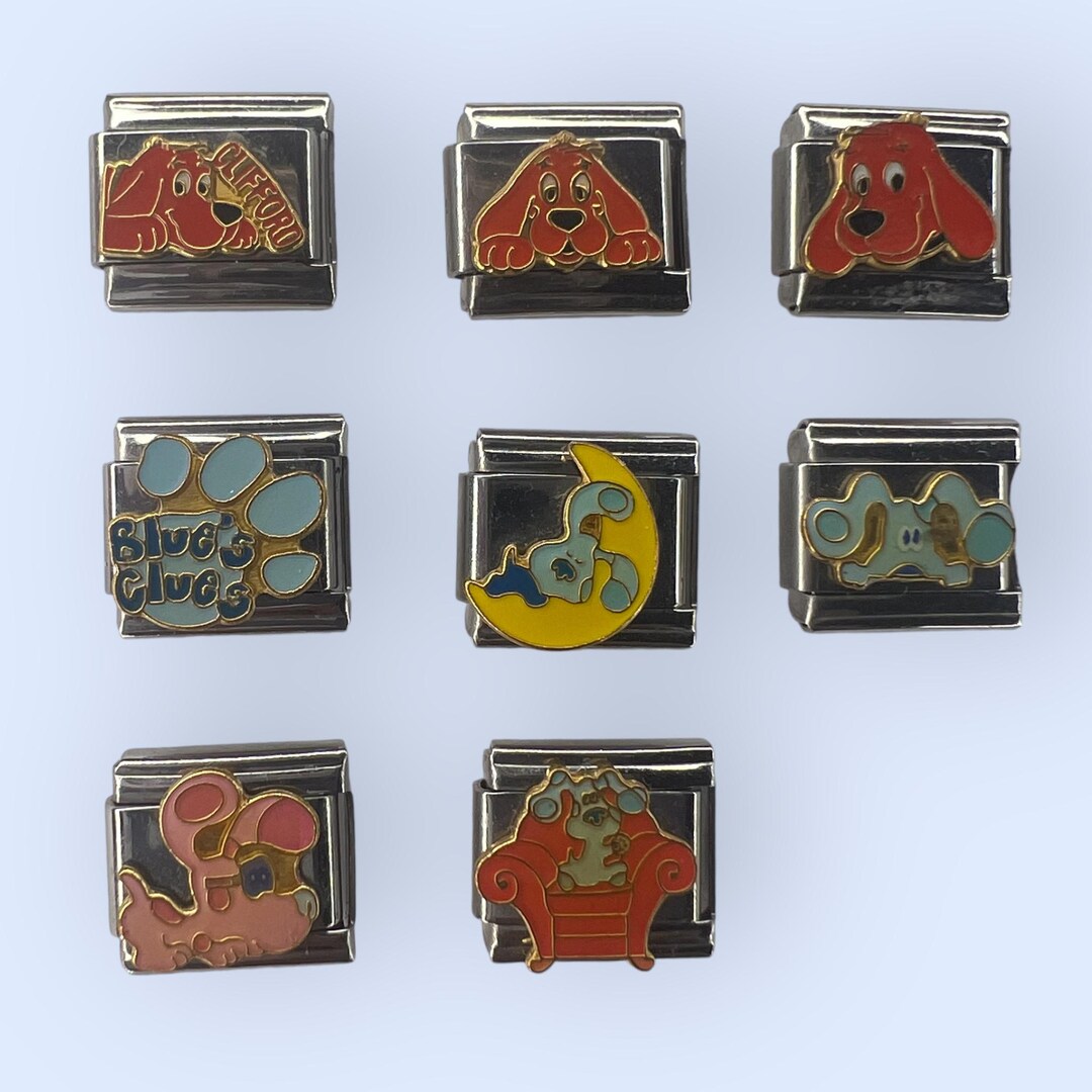Blue's Clues & Clifford the Big Red Dog Vintage Italian Charms Casa D ...