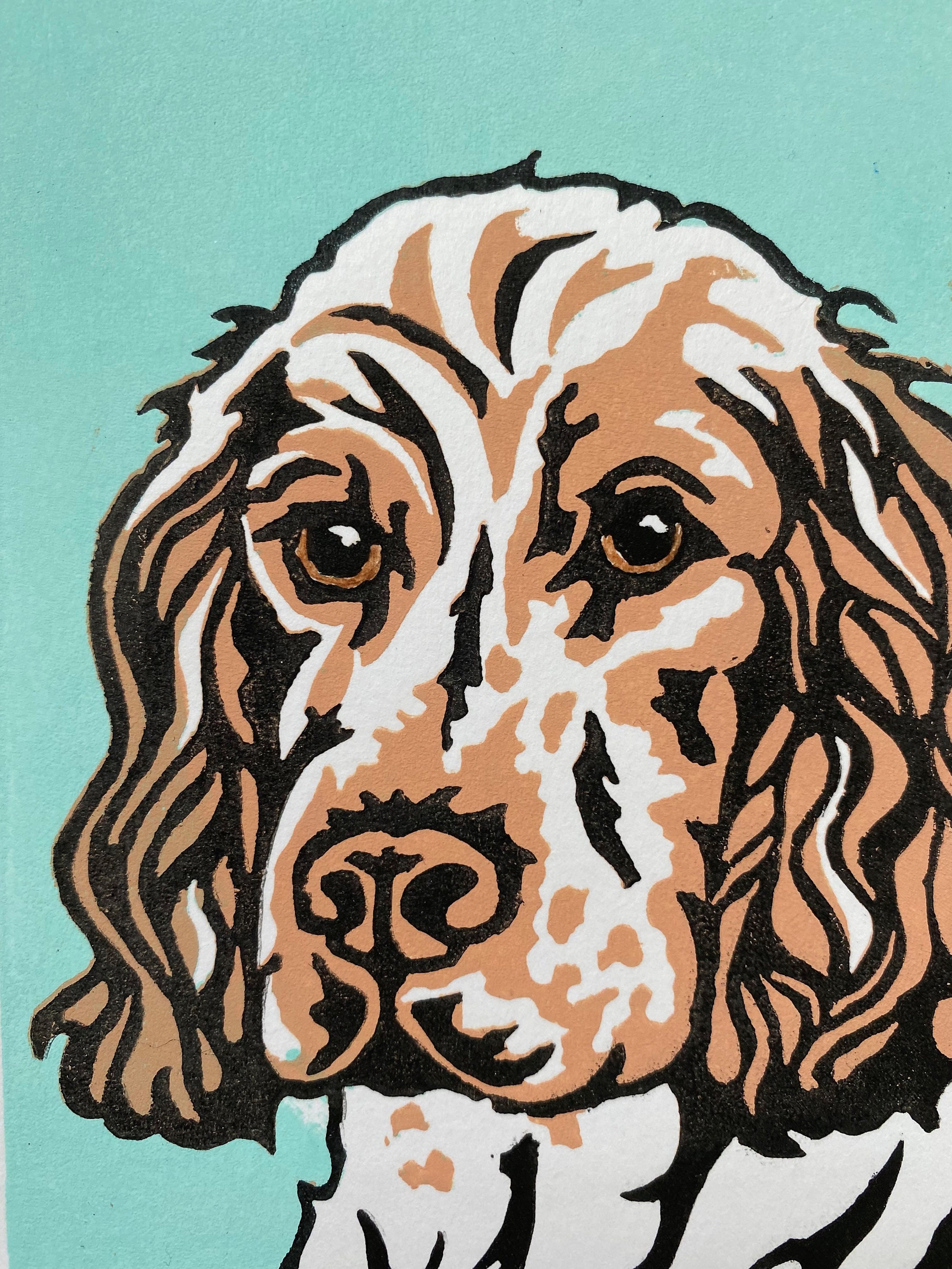 Cocker Spaniel Original Signed Lino Print - Etsy