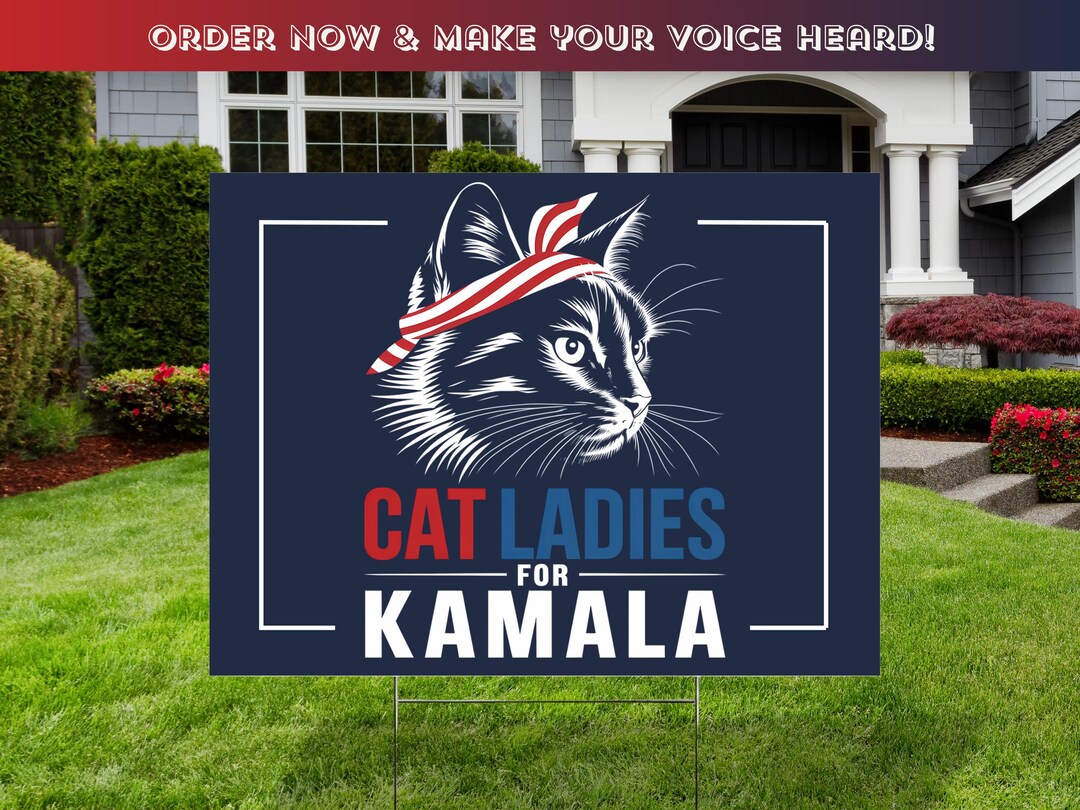 Cat Ladies for Kamala Yard Signs, Harris Walz 2024 Democratic Sign ...
