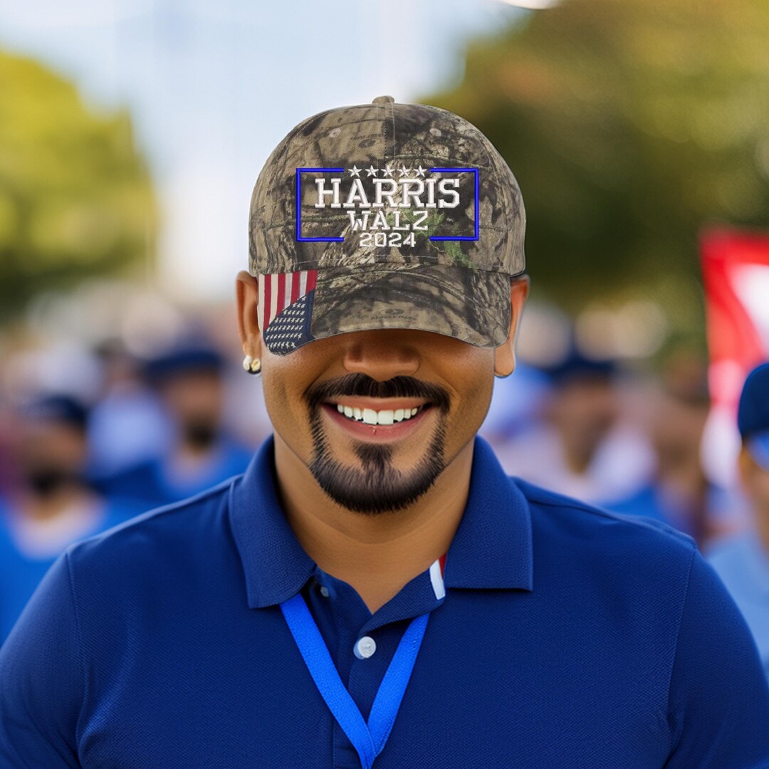 Harris Walz 2024 Embroidered Camo Hat, Hunter Camouflage Caps, Kamala ...
