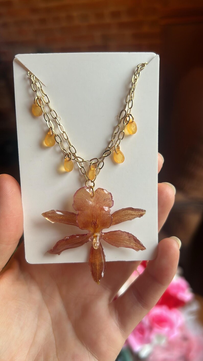 Orchid Necklace - Real Flower Jewelry - Etsy