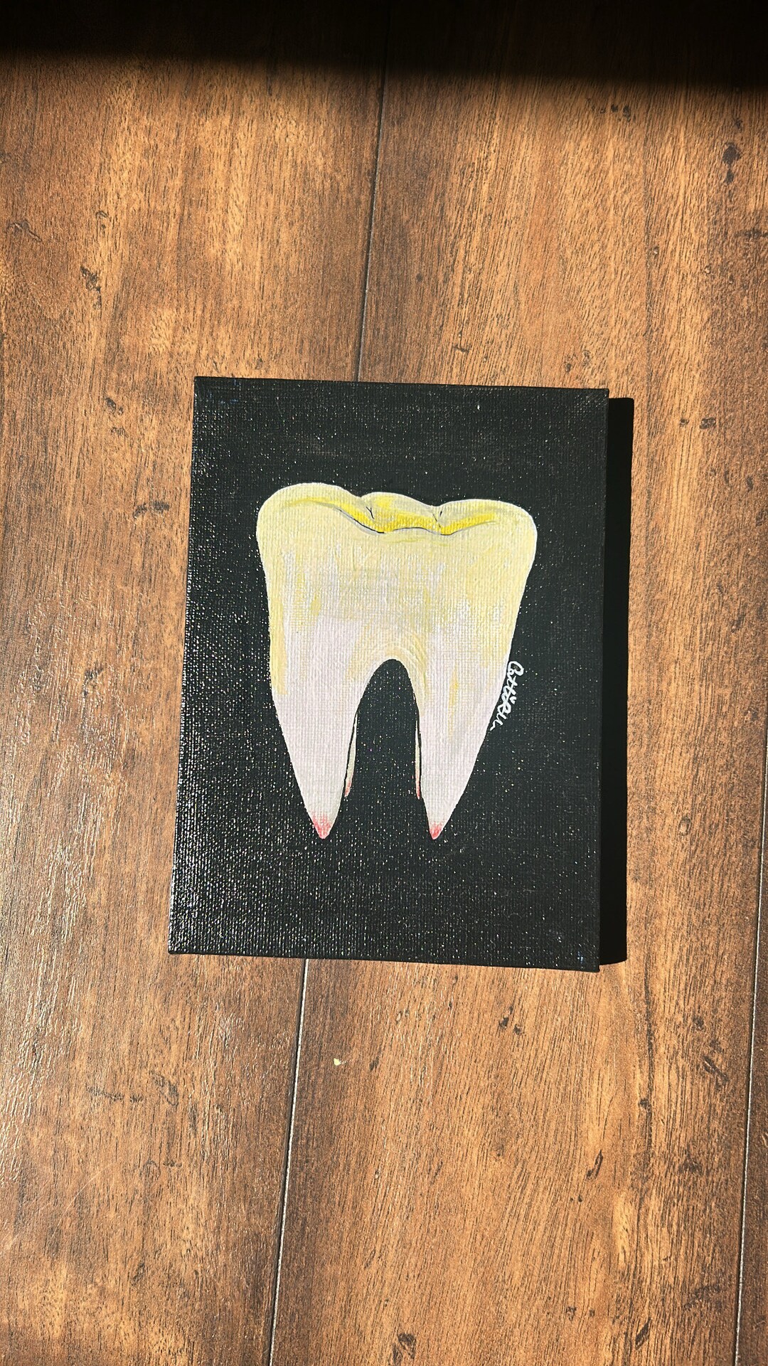Tooth Acrylic Painting: Halloween Decor (5x7 Canvas) - Etsy