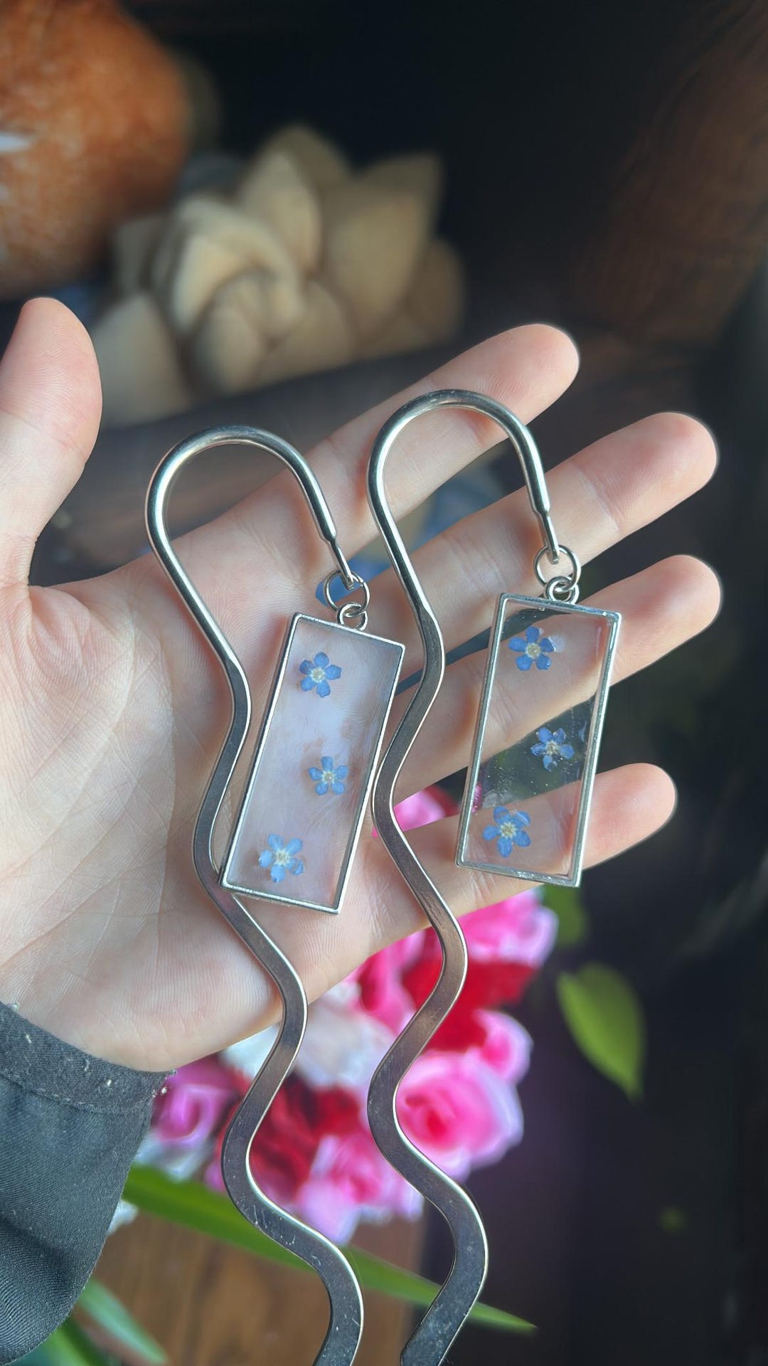 Forget Me Not Bookmarks - Real Flower Art - Etsy