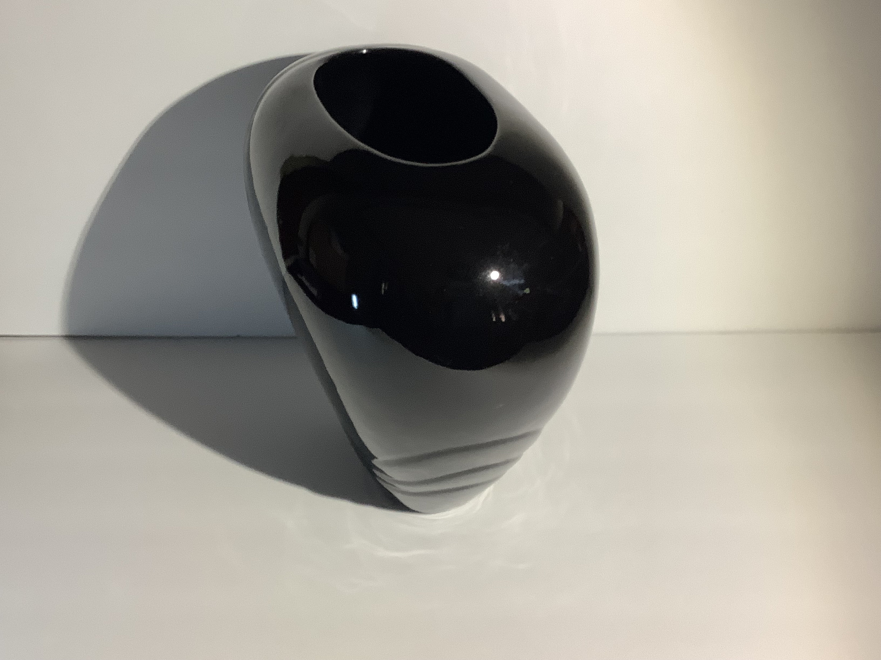 Vintage Art Deco Haeger Pottery Jet Black Vase - Etsy