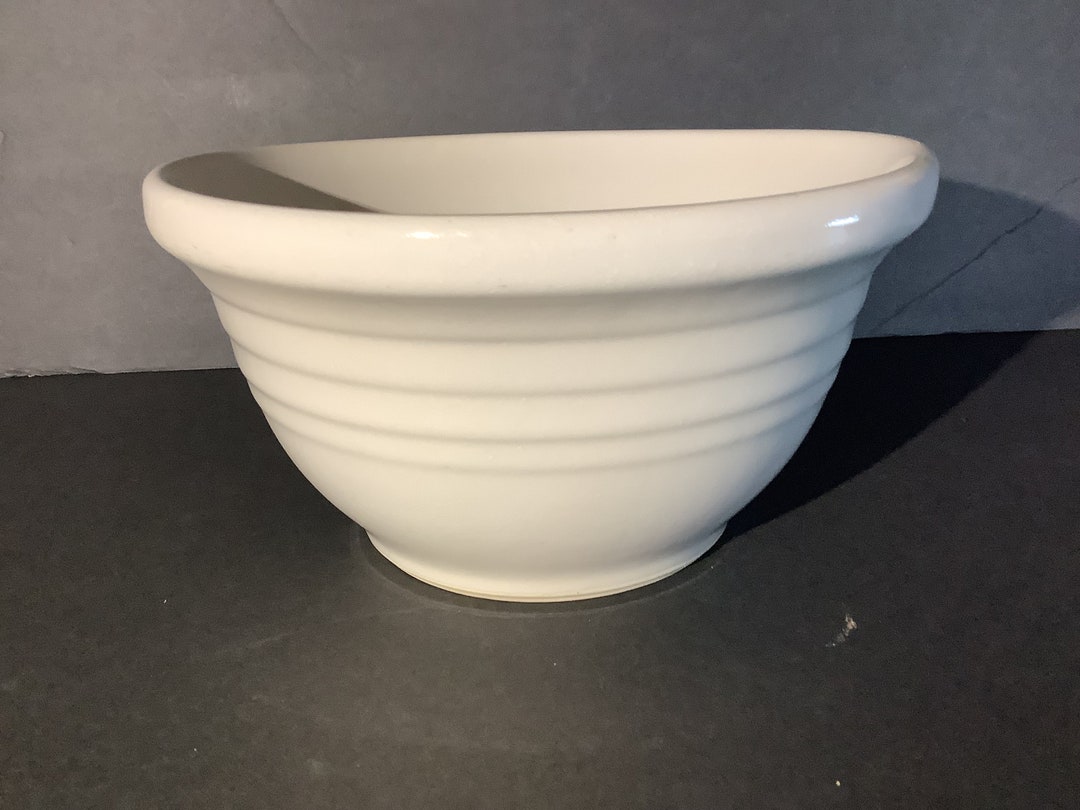 Vintage Friendship Pottery FP Roseville Ohio White Branded Bowl USA - Etsy