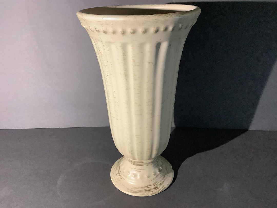 Vintage Haeger Grey Floral Vase - Etsy