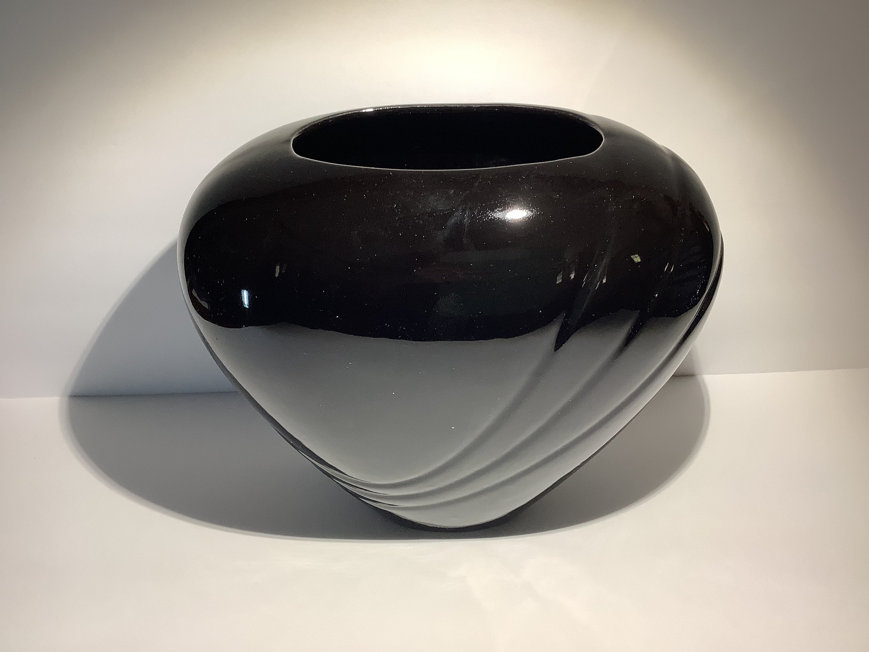 Vintage Art Deco Haeger Pottery Jet Black Vase - Etsy