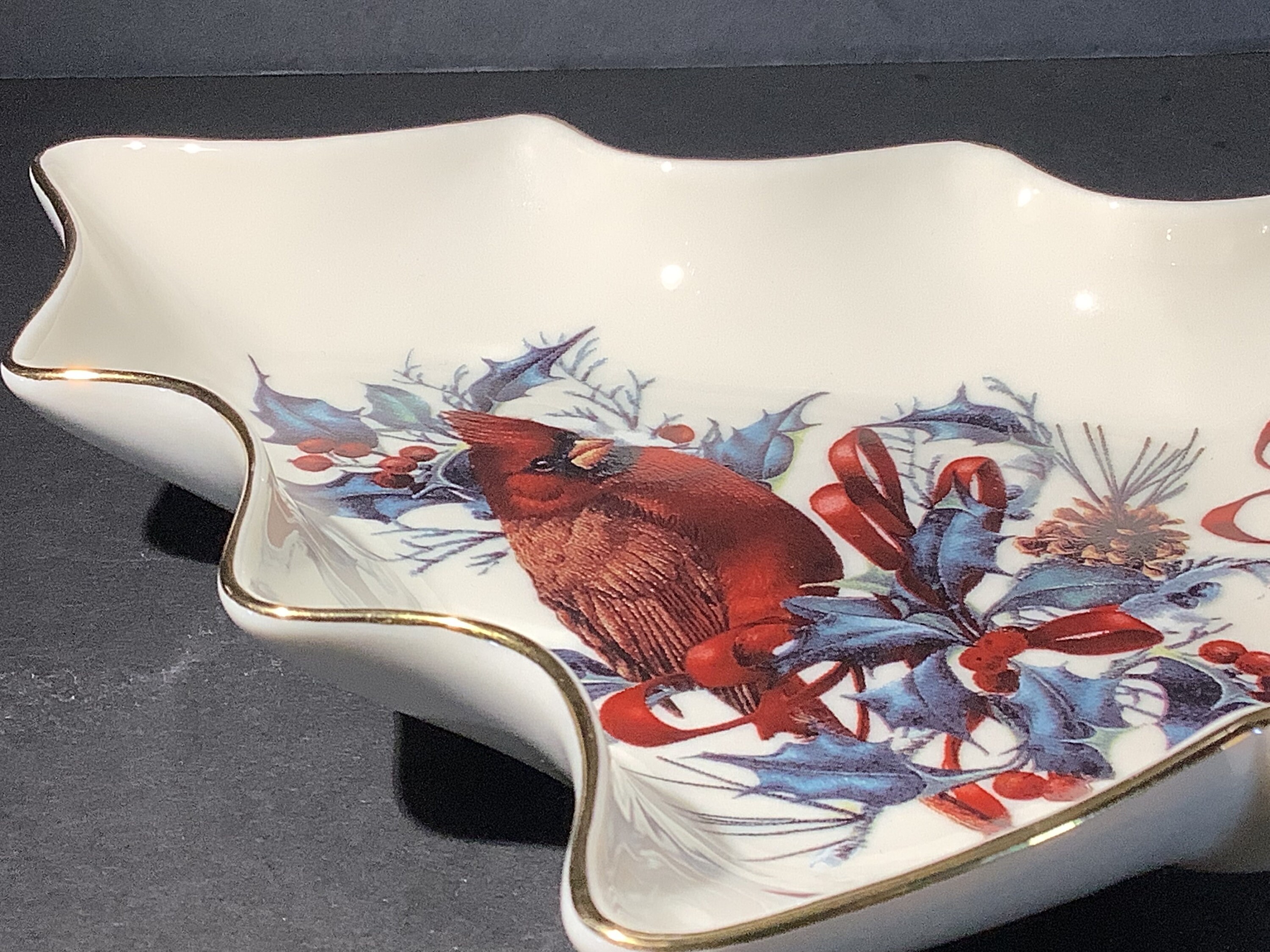 Lenox Christmas Winter Greeting Tree Cardinal Dish - Etsy