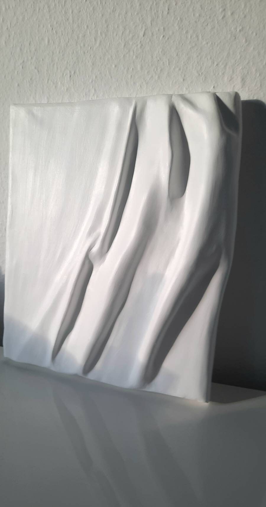 Plaster Art 3d Painting Canvas Minimalist Modern Painting, White ...