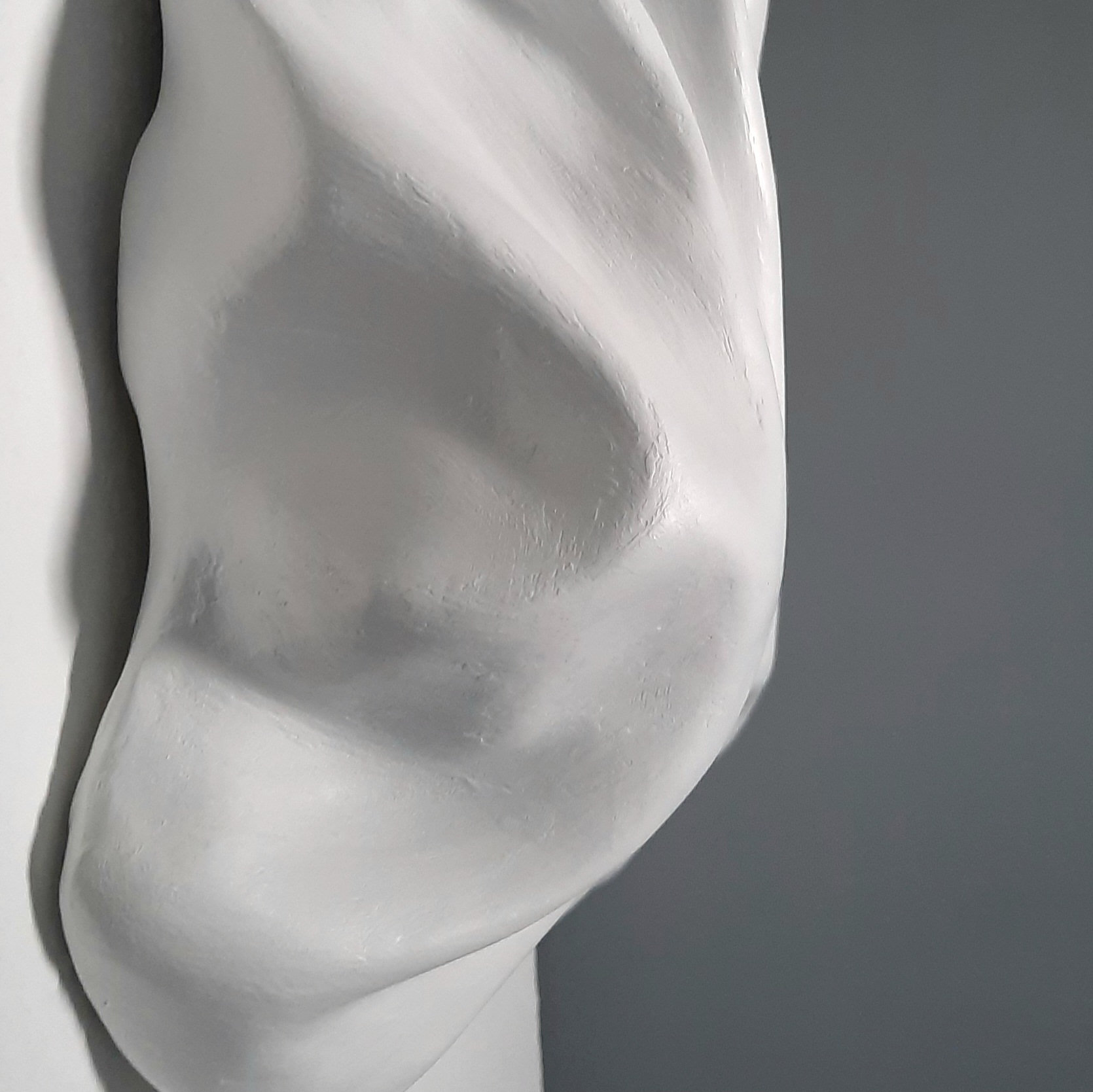 3D Plaster Fabric Textured White Painting on Canvas, Original ...