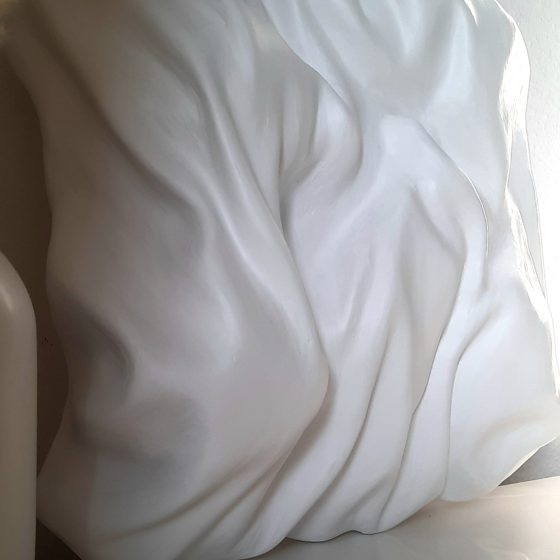 3D Plaster Fabric Textured White Painting on Canvas, Original ...