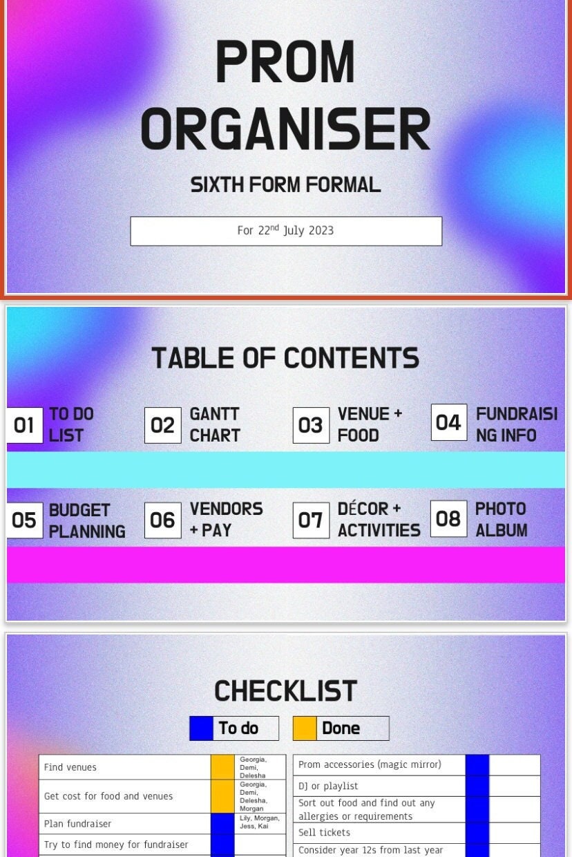 Prom Organiser - Etsy