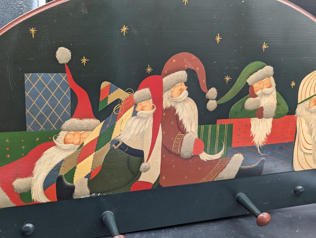 Vintage, Hand Made, Hand Painted, Hanging, Coat Rack, Reversible ...