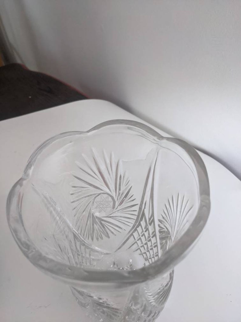 Cut Lead Crystal Pinwheel Large Vase - Etsy