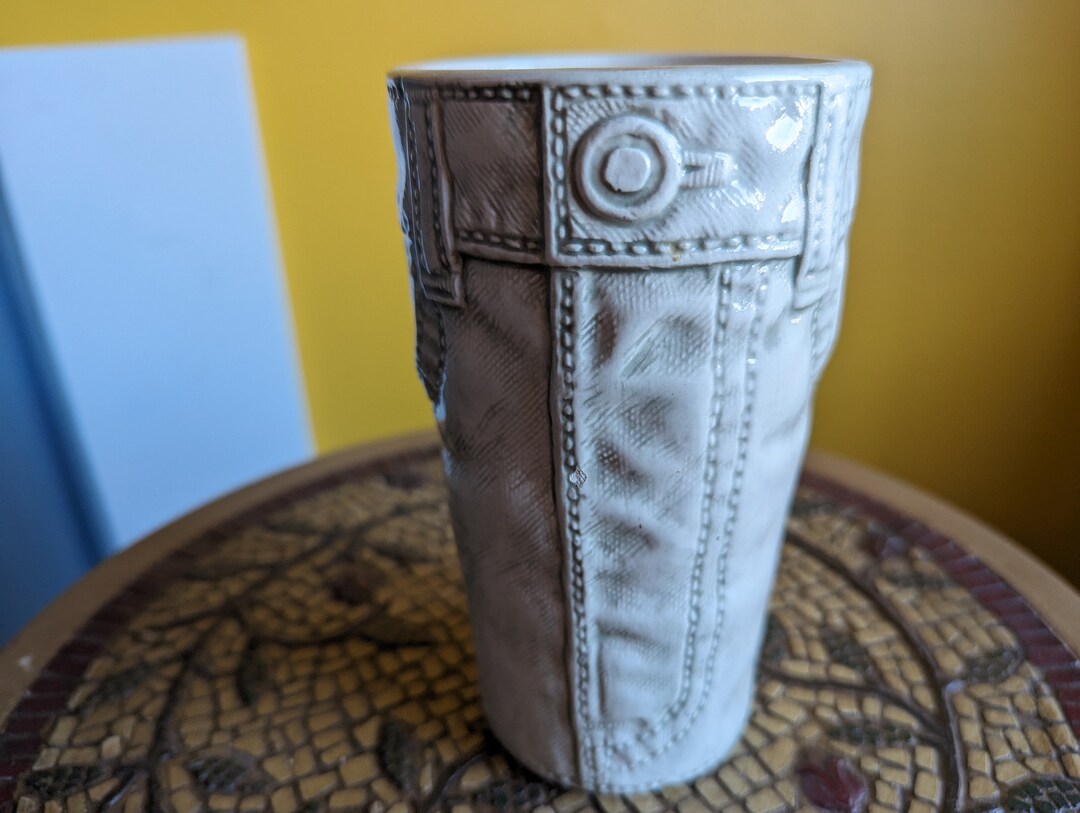 Vintage, Blue Jeans, Tumbler, Vase, Pen Holder, Rare, Sittre Ceramic ...