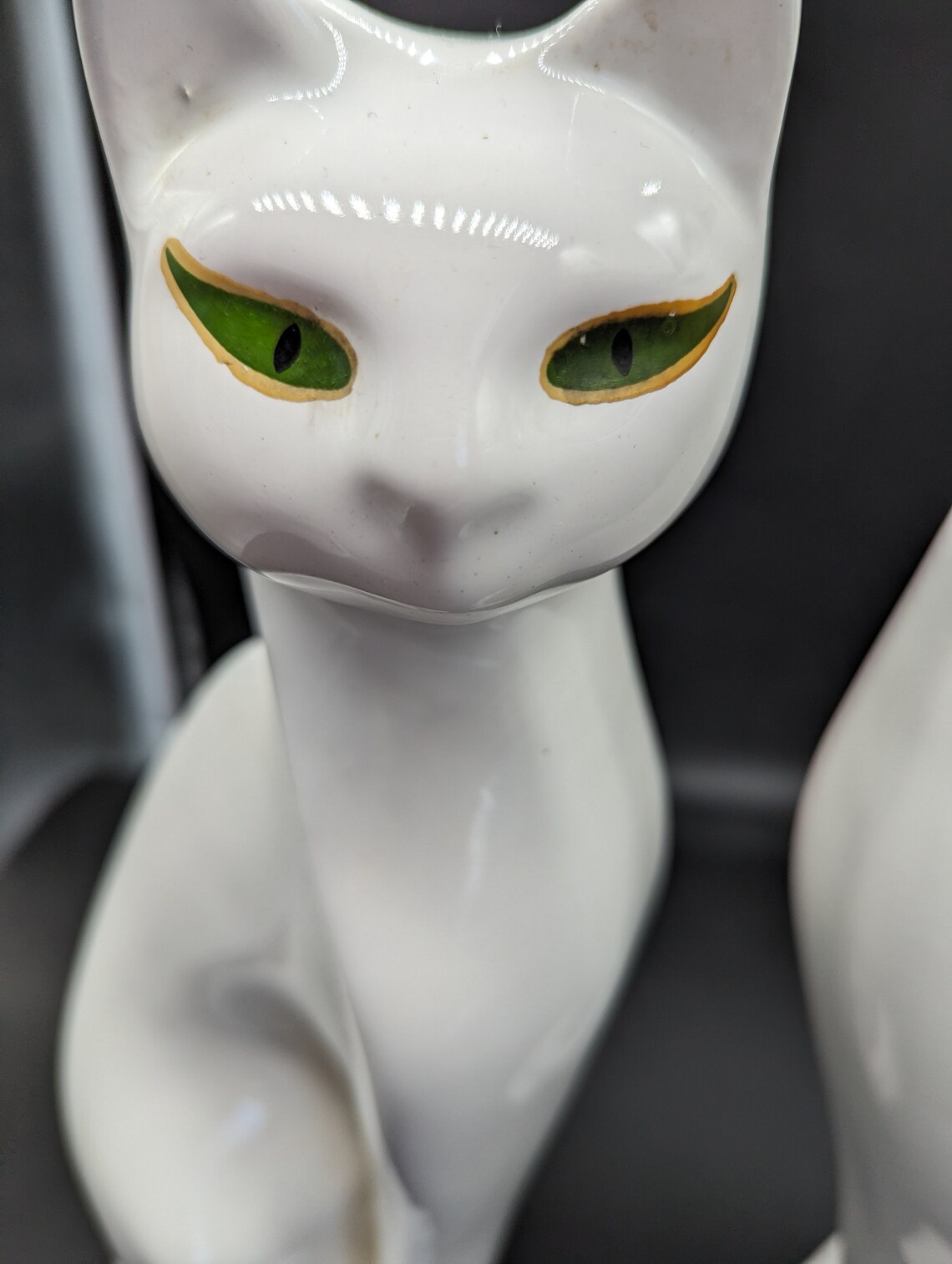 Vintage, Artmark, Brazil, Ceramic, Siamese Cats, White, Green Eyes, MCM ...