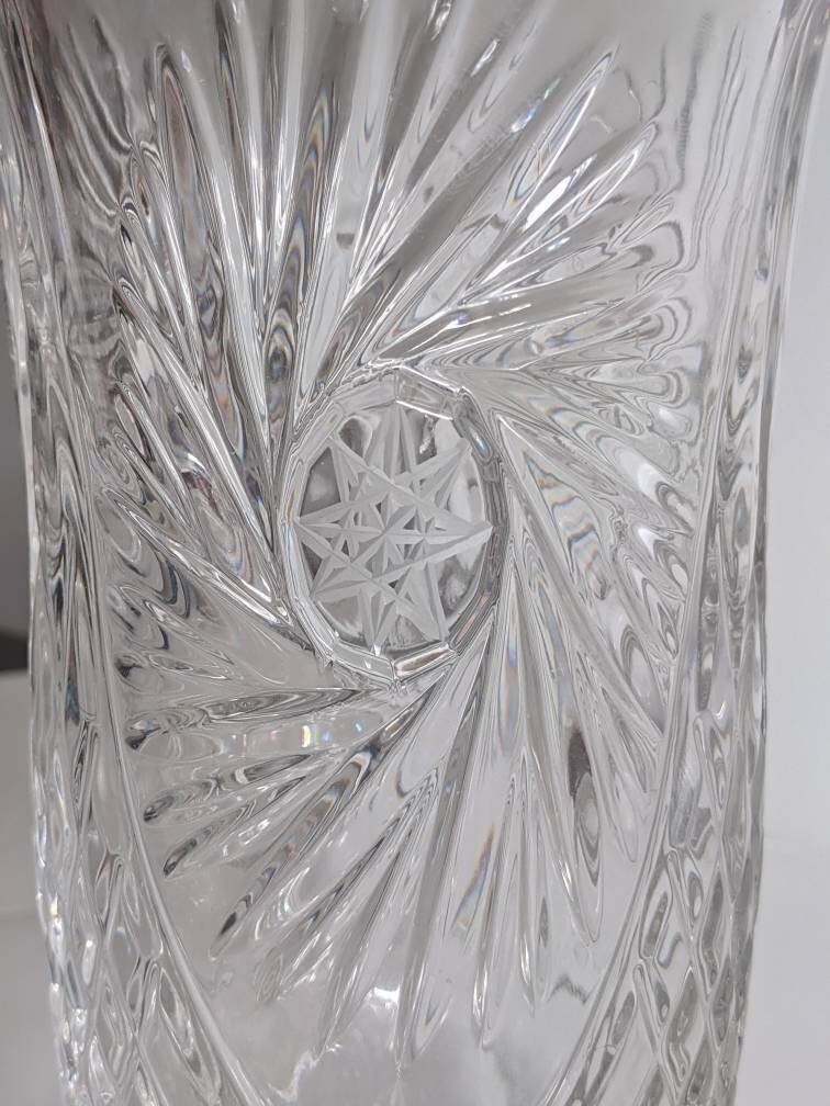 Cut Lead Crystal Pinwheel Large Vase - Etsy