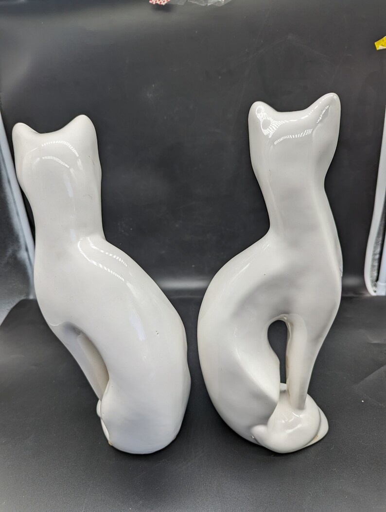 Vintage, Artmark, Brazil, Ceramic, Siamese Cats, White, Green Eyes, MCM ...